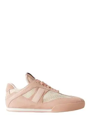 Chloé Kick Leather And Suede-trimmed Mesh Sneakers - Orange