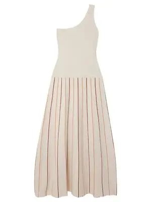 Escvdo Manglar One-shoulder Striped Maxi Dress - Neutrals