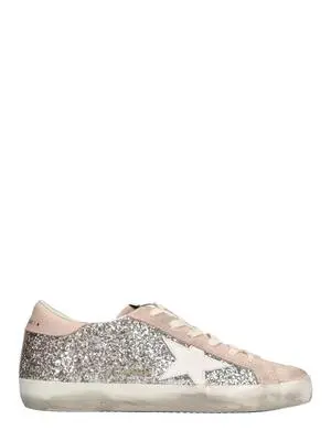 GOLDEN GOOSE Super-star Embellished Sneakers - Silver