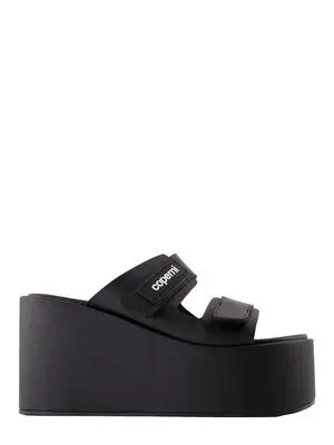 Coperni Patch Wedge Sandals - Black