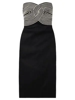 ANDRES OTALORA Arco Real Linen Midi Dress - Black