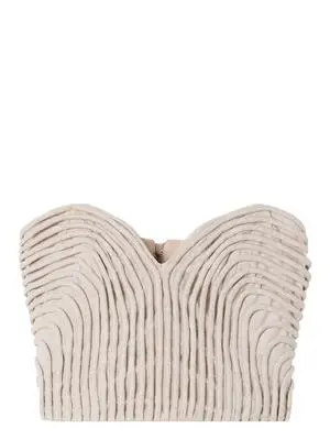 ANDRES OTALORA Andres Otalora Prateek Embroidered Linen Corset Top