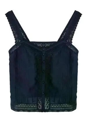 Zadig&Voltaire Lace Trimmed Tank Top - Blue