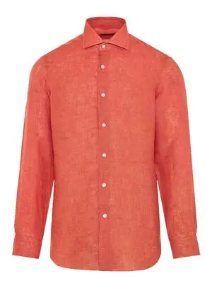 BARBA NAPOLI Linen Shirt - Orange