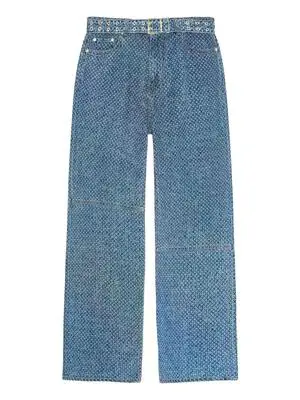 GANNI Belted Wide-leg Jeans - Blue