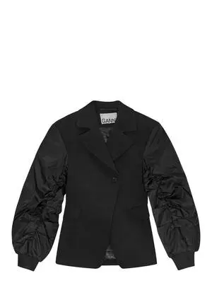 GANNI GANNI Contrast-Sleeve Blazer
