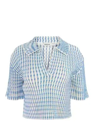 SIMKHAI Simkhai Adley Cropped Polo Top