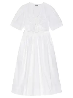 GANNI Bow-detailing Dress - White