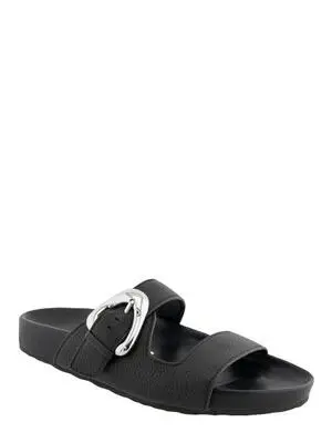 Aerosoles Aerosoles Lemon Flatform Slide Sandal Black Pebbled Leather