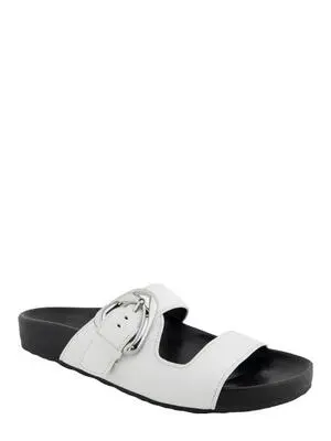 Aerosoles Aerosoles Lemon Flatform Slide Sandal Bright White Pebbled Leather