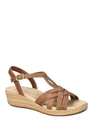 EASY WORKS BY EASY STREET Lua Wedge Sandal - Tan