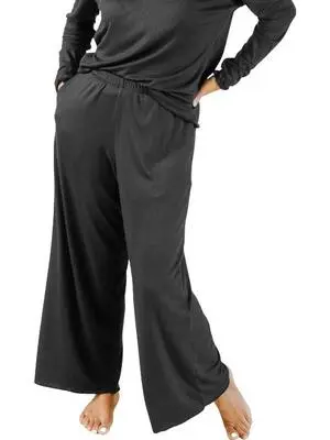 POPLINEN Hedy Ribbed Modal Lounge Pant - Black