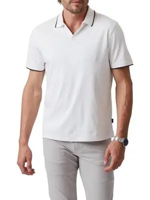 34 Heritage Riviera Tipped Pima Cotton Polo - White