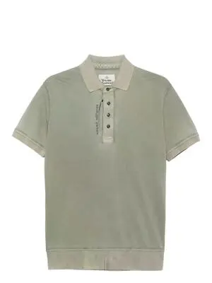 VIVIENNE WESTWOOD Garment-dyed Piqué Polo Shirt - Green