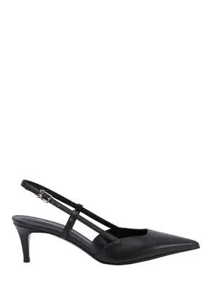 SERGIO LEVANTESI Slingback Kitten Heel Pumps - Black