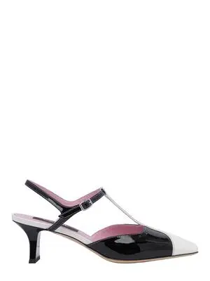 CAREL T-bar Low Heel Sandals - Black