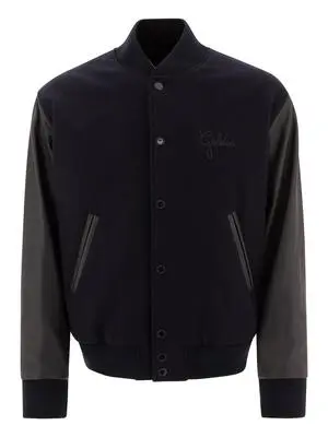 Golden Goose Wool And Leather Bomber Jacket - Black