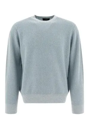 VIN CE. Geometric Jacquard Knitwear - Light Blue