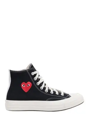 Play Comme Des Garcon X Converse Chuck 70 High Top Sneakers - Black