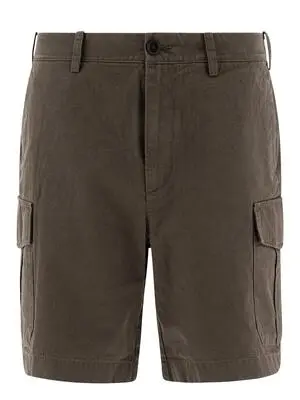 VIN CE. Cotton-linen Cargo Shorts - Green