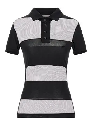 Coperni Striped Semi-transparent Top - Black