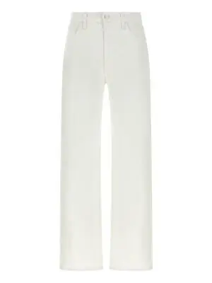 MOTHER The Dodger Sneak Wide Leg Jeans - White