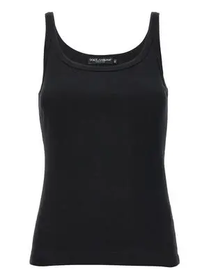 Dolce & Gabbana Ribbed Tank Top - Black