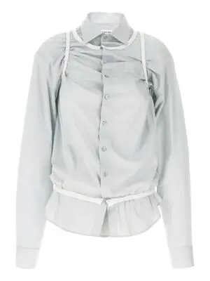 MAISON MARGIELA Layered Cotton Shirt - Light Blue