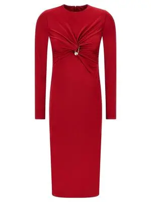 Versace Safety Pin Midi Dress - Red