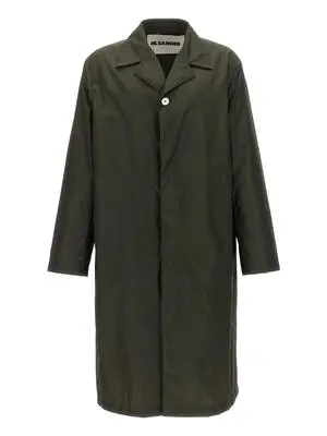 JIL SANDER Single-breasted Trench Coat - Green