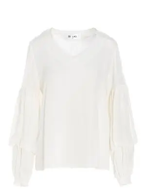 DI.LA3 PARI' Di.La3 Parì Puff-Sleeve Silk Shirt