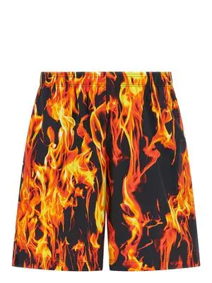 Vetements Black & Orange Fire' Bermuda Shorts - Multicolor