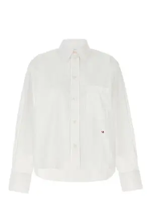 VICTORIA BECKHAM Cropped Cotton Shirt With Embroidered Logo