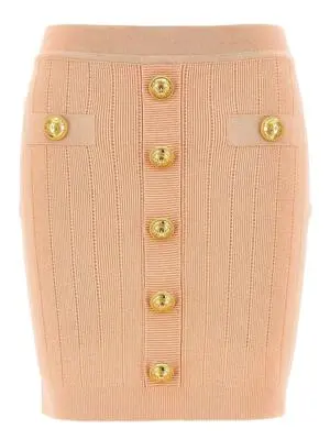 Balmain Knitted Mini Skirt - Powder