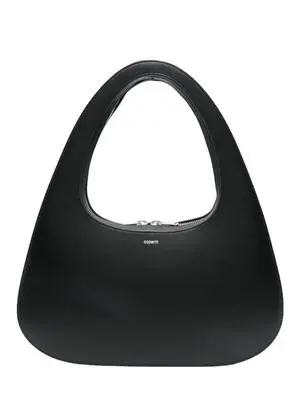 Coperni Swipe Baguette Leather Shoulder Bag - Black