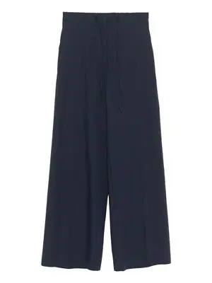 PAROSH Cotton Wide-leg Trousers - Blue