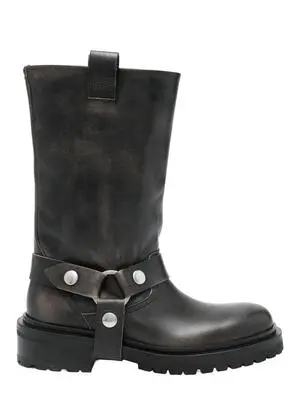GOLDEN GOOSE Kurt Leather Boots - Black