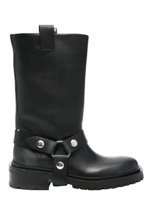 GOLDEN GOOSE Kurt Leather Boots - Black