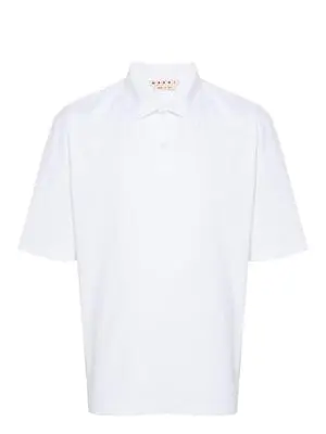 Marni Logo Cotton Polo Shirt - White