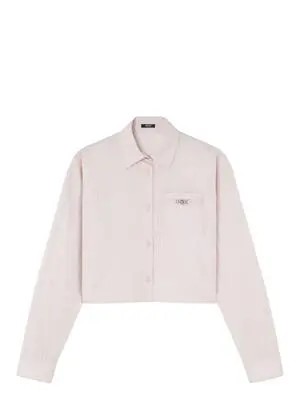 VERSACE Versace Pinstripe Chain Cropped Shirt