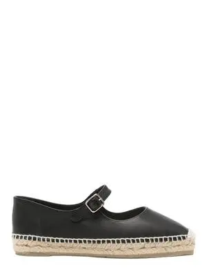 CastaÑer Pepa Leather Espadrilles - Black