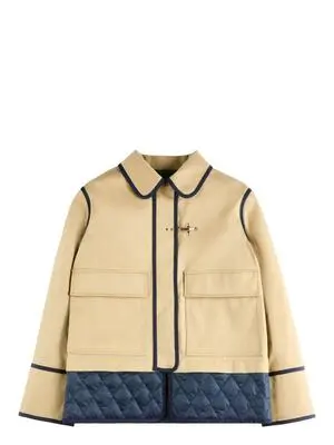 FAY Stretch Gabardine Caban Jacket - Beige