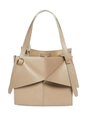 Coperni Medium Belt Cabas Leather Tote - Beige Taupe