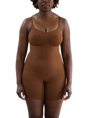 PROCLAIM Mid-thigh Plant-based Shapewear Bodysuit - Deep Nude