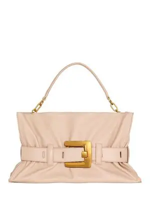 Balmain Anthem Medium Leather Tote - Beige