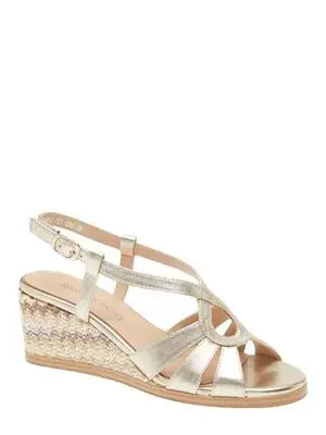 Regarde Le Ciel Regarde Le Ciel Madison Slingback Platform Wedge Sandal Platino