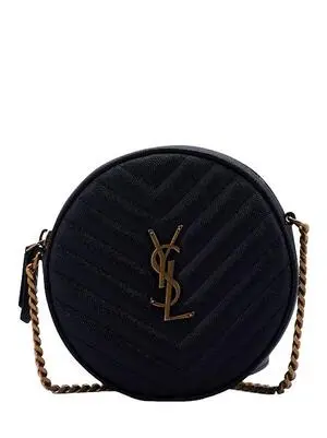 Saint Laurent Vinyle Round Camera Bag - Black