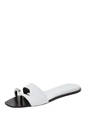 Tory Burch Pierced Leather Slides - Bianco/silver