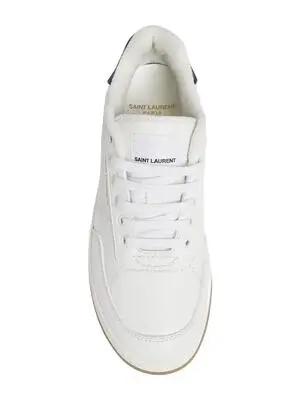 Saint Laurent Sl61 Leather Low-top Sneakers - Bianco