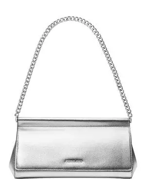 Michael Kors Leather Clutch Bag - Silver